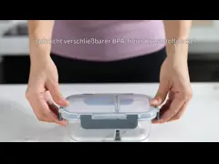 China IKOO Glass Meal Prep Containers 2 Compartments Portion Control with Upgraded Snap Locking Lids Glass Food Storage Containers, Microwave, Oven, Freezer and Dishwasher for sale