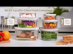 China IKOO Glass Vacuum Sealable Container Set Vacuum Food Sealers Vacuum Bags Food Vacuum Food Container for sale