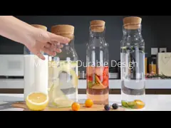 China IKOO Carafe with Cork Stopper – Elegant Ultra Clear Glass Carafe For Wine, Water, Juice, Milk, Coffee, Iced Tea – Wide Mouth Carafe For Restaurants & Home Use for sale