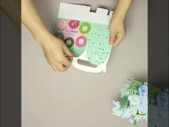 China Pink Bow Handle Gift Box Birthday Party Cookie Croissant Carrier Eco Friendly Paper Box Multi Size Pastry Packaging for sale