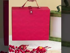 Luxury Windowed Gift Box Set Premium Packaging Transparent Display Window Leather Handle Design