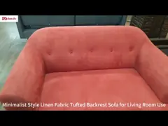 2252Minimalist Style Linen Fabric Tufted Backrest Sofa for Living Room Use