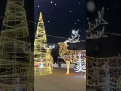 China 3D Christmas Tree LED Illuminated Decorative Lanterns for Outdoor Christmas Decorations and Shopping Mall Ornaments for sale