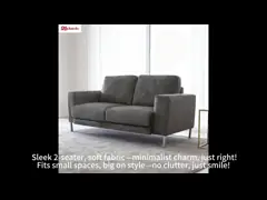 701Minimalist Design Linen Fabric 2 Seater Cushion Sofa Apartment Furniture