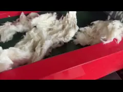 Test run of pure cotton shredding machine using 800F 3mm sieve.