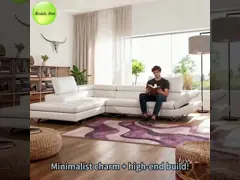 China Chic Leather Modular Sofa: Minimalist Aesthetic, High - End Build – Elevate Home Comfort for sale