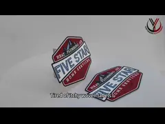 China Soft Ultrasonic Cut Silicone Rubber Patch With Flat Printing Logo for sale