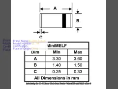 China LL-34 Package Outline Mini MELF SMD Zener Diode 0.5W Power Dissipation Voltage Range 2.0-75V Component for Electronic Design for sale