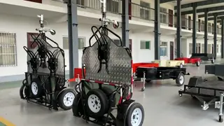 China Single Axle Hydraulic Motorcycle Trailer 500KG Load Capacity 11.0FT x 5.0FT Platform with 155R12LT Tires for sale