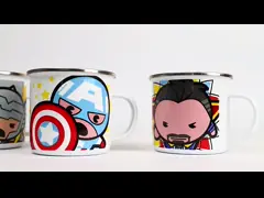 China White Coated Enamel Sublimation Mugs Blanks Camping Mugs Enamel Coffee Mug for sale