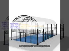High-Strength Padel Court with Roof Tempered Glass Panels