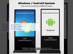 43 Inch Indoor Vertical Capacitive Touch LCD Screen , Picture And Video Interactive Floor Standing Digital Signage Display Screen