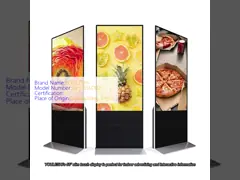 55 Inch Indoor Slim Digital Sign Touch Display With Built-in Media Player , Floor Interactive Information Display Screen