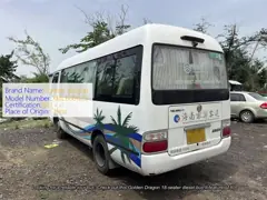 18-Seater Diesel Second-Hand Bus with 180000 Mileage and 1 Door Golden Dragon