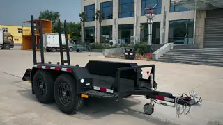 China Heavy Duty Tandem Trailer Black Road Roller Trailer 3000kg Load Capacity for Construction Equipment Transport for sale