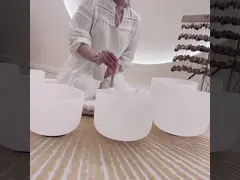 China Alchemy Magic Colorful Clear Quartz Crystal Singing Bowl Set Sound Therapy Healing Bowl Products For Sound Therapy for sale