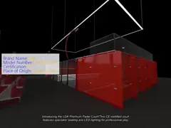 Premium Padels Court with Spectator Seating and LED Lighting