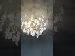 China Creative Ceramic Ginkgo Leaf Chandelier Ceiling Light Adjusted Hanging Wire for sale