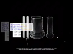 180mm D90 Modern Plastic Direct-Drain Pipe, With Hidden Water Tank And Wall-Mounted Toilet Connection