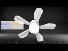 China Smart Ceiling Fan with Light featuring 3-Speed Settings 15-Year Warranty and IP54 Rated for Bedroom and Living Room for sale