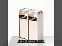 Commercial Stainless Steel Waste Bin - Open-Top Design with Ashtray for Office Buildings (Corridors/Elevators), Hotels & Commercial Spaces