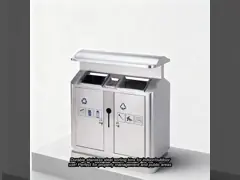 Outdoor/Indoor Thickened Stainless Steel Sorting Waste Bin - Recyclable & Non-Recyclable for Property Management, Public Areas & Litter Collection