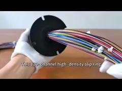 130-channel electric slip ring with 86mm outer diameter and 100 high-current 5A channels for industrial applications