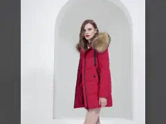 with fur，Winterproof Bio Down Woman Coat Outside Casual Style Waterproof Woman Jacket