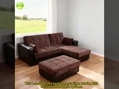 China Convertible Fabric Corner Sofa Bed Furniture Loveseat With Ottoman Sleeping Foldable for sale