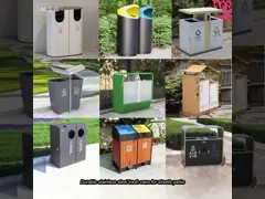 China Large-Capacity Classified Outdoor Trash Can with Customized Logo and Rectangular Design for Streets and Parks for sale