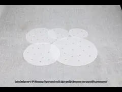 China Silicone 4.5" Steam Bun Paper Waterproof Non Stick White Double Side 40gsm for sale