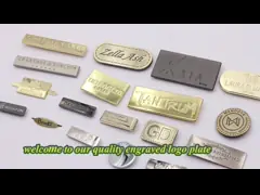 China Anti Fade Metal Logo Tag Square Engraved Brass Tags For Handbags Hardware Accessories for sale