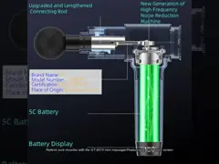 Massaggiatore a schermo LCD a tocco a percussione neri Mini massaggiatore ricaricabile