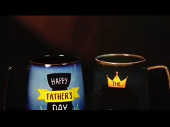 China 830 Ml Transmutation Glaze Mug With Heat Changing Decal Fired For Father's Day For Gift Shop for sale