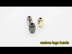Zinc alloy metal barrel bead with logo