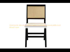 China OEM Nordic Wooden Dining Chairs Comfortable Seating With Solid Wood Frame for sale