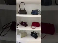 China Women's genuine leather bag Vintage Bag Top Grain Oil-Waxed Cowhide Folded Edge Boston Bag Shoulder Bag underarm bag China factory wholesale for sale