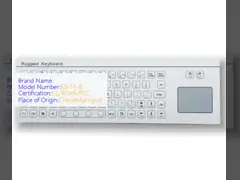 IP67 タッチパッド付きPETミニ膜キーボード F8-TP-B