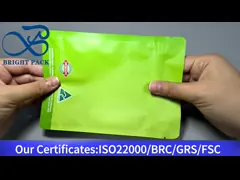 green flat bottom zipper bag