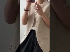 China Dark Colored Contrasting Patchwork Suit Vest With A Niche Design Sense , Loose Sleeveless Jacket With Fringed Edges for sale