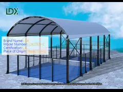 China LDK200S-C Professional Roofed Padel Court with 12mm Tempered Glass Walls and 20m x 10m Standard Size for sale