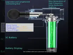 China Carbon Fiber Handheld Wireless Deep Tissue Body Massager Customized for sale