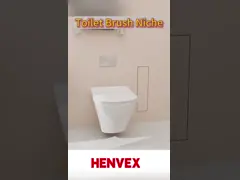 China 304 Stainless Steel Rimless Recessed Toilet Brush Cabinet 608x176x176mm Wall Niche for Bathroom Tiles for sale