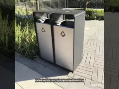 Outdoor Stainless Steel Sanitation Sorting Waste Bin - Large-Capacity Commercial Grade for Scenic Areas, Parks, Residential Communities & Streets