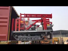China GK 200 Portable Hydraulic Crawler Mounted Drilling Rig With 8 Wheels Folding Tower For Water And Exploration for sale