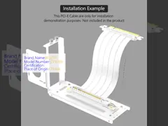 Supporto per il montaggio di una GPU verticale, supporto per una scheda grafica con due chiavi con materiale, eGPU-Anschluss, GPU-Anschluss esterne, bianco
