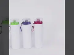 750ml Sublimation Aluminum Sport Water Bottle With Carabiner Blanks