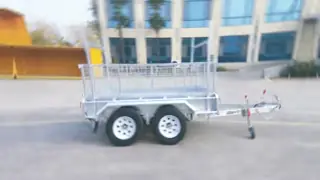 China 8x5 Tandem Axle Box Trailer 2000kg ATM Hot-Dip Galvanized with LED Lighting and Collision Brakes for sale