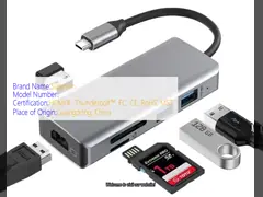 TYPE-C 남성 11 인 1 허브 컴퓨터 노트북 도킹 스테이션 어댑터 1000Mbps RJ45 및 USB-C PD