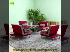 China Modular Leather Sleeper Sectional Couch Sofa Bed Convertible With Metal Leg for sale